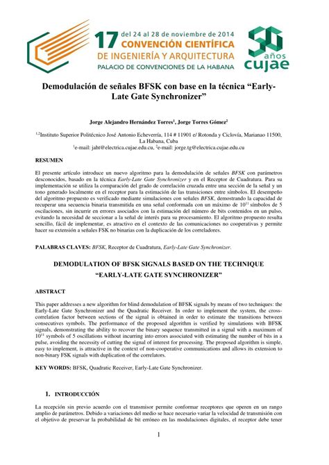 Pdf Demodulation Of Bfsk Signals Based On The Technique Early Late Gate Synchronizer
