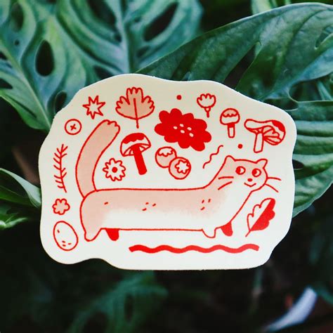 Stoat Stash Sticker ↟camp Mustelid↟ Vinyl Sticker Stoat Sticker Set