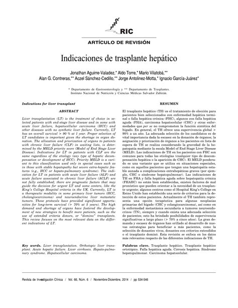 Pdf Indications For Liver Transplant