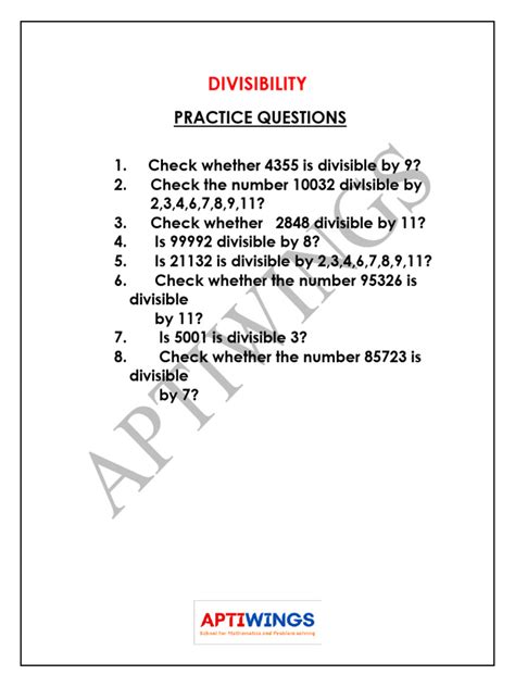 Divisibility Pdf