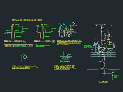 Detalle Poste De Luz En Autocad Descargar Cad Gratis 25125 Kb