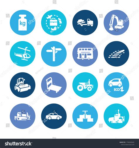 Transportation Icon Set Tractor Weight Limit Stock Vector Royalty Free