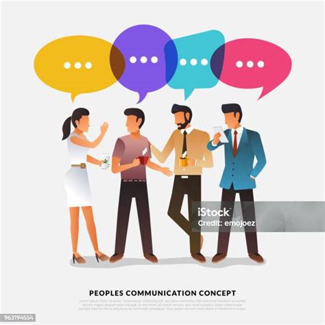 평면 디자인 개념 사람들 풍선 메시지 거품 얘기 벡터를 보여 줍니다 개념에 대한 스톡 벡터 아트 및 기타 이미지 개념