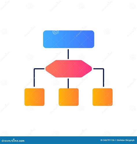 Colorful Flowchart For Data Teamwork And Management Layout Stock Illustration Illustration