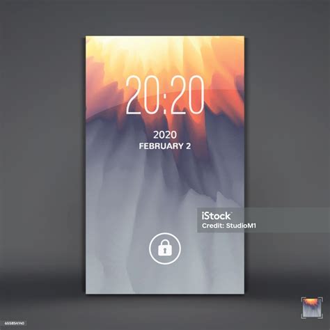 모바일 애플 리 케이 션을 위한 현대 잠금 화면 모바일 배경 화면 3차원 형태에 대한 스톡 벡터 아트 및 기타 이미지 3차원