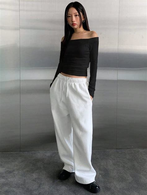 Dazy Off Shoulder Ruched Side Crop Tee Shein Usa