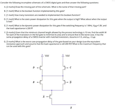 Solved Consider The Following Incomplete Schematic Of A Cmos Digital