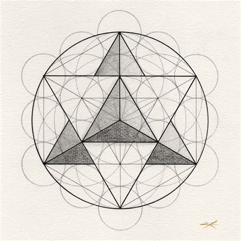 Star Tetrahedron In The Fruit Of Life Tutorial Geometric Drawing
