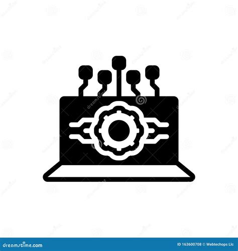 Black Solid Icon For Api Interface Software And Computing Stock Vector Illustration Of
