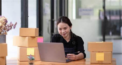 Asian Young Entrepreneur Teenager Sme Business Owner Work At Home