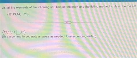 Solved List All The Elements Of The Following Set Use Set Chegg