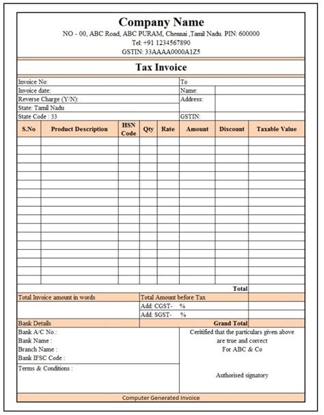 Download Bill Format In Excel Word Pdf Captainbiz