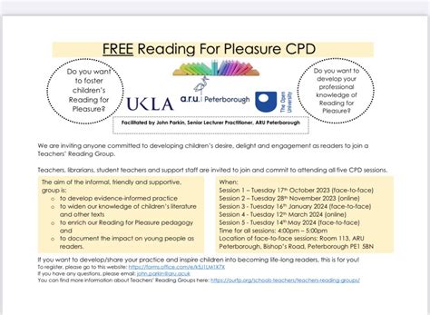 Emma Marks On Linkedin Free Reading For Pleasure Cpd Do You Want To