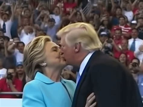 Trump And Hillary Caught Kissing Rmidjourney