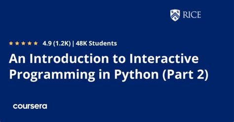 An Introduction To Interactive Programming In Python Part 2 Coursya