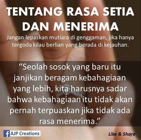 Kata-Kata Mutiara Tentang Rasa Setia Dan Menerima | AJP Creations