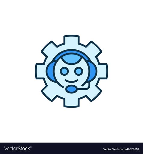 Chatbot In Gear Settings Concept Colored Icon Vector Image