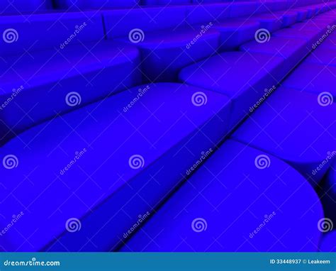 Blue Rounded Blocks Perspective Array Background Stock Illustration