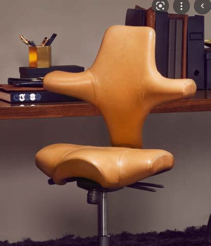 Leather Hag Capisco Saddle Chair With Optional Headrest
