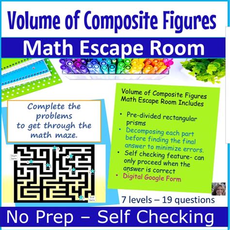 Volume Of Composite Figures Volume Of Rectangular Prisms Math Escape Room