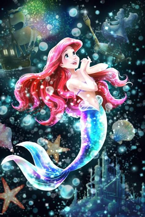 ディズニー リトルマーメイド 輝く憧れの世界（アリエル） Iphone 640×960 壁紙画像 Art Disney Ariel