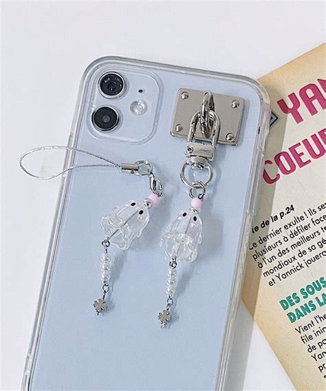 고스트 후우링 유령 핸드폰줄 핸드폰고리 비즈스트랩 비즈키링 다이어리 에어팟 Z플립 키링 에이블리