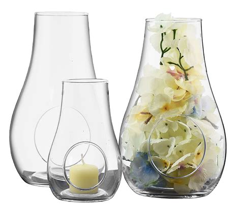 Glass Open Candle Holder Set Of 3 Terrarium Container Solavia