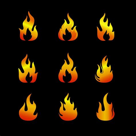 Set Of Fire Icons Fire Icon Set Fire Icon Collection Fire Simple
