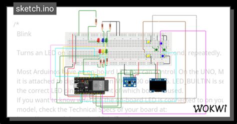Oled Led Blink Project Wokwi Esp32 Stm32 Arduino Simulator