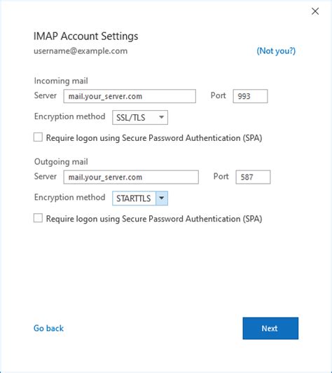 Microsoft Outlook For Office On Windows IMAP SMTP Over SSL Online Manual ICDSoft