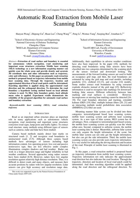 Pdf Automatic Road Extraction From Mobile Laser Scanning Data