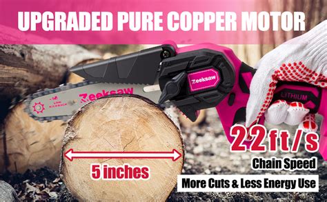 2024 Pink Mini Chainsaw Cordless 6 Inch Electric Handheld Chainsaw