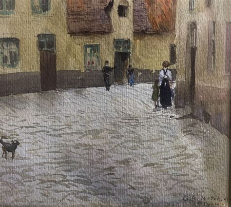 Gustav Adolf Mossa 1883 1971 Ruelles à Bruges Aquarelle Sur