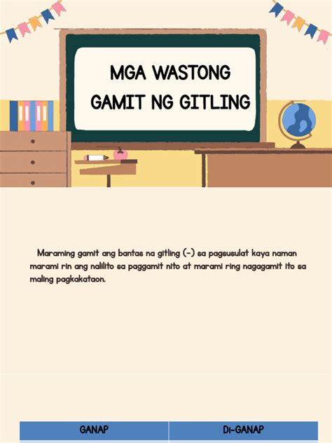 Mga Wastong Gamit Ng Gitling Pdf