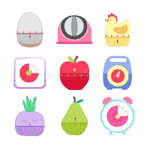 Time Kitchen Timer Clock Game Pixel Art Vector Illustration Stock