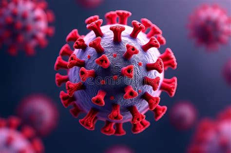 Intricate 3d Rendering Of A Virus Unveiling Microscopic Structure And Pathogen Details Stock