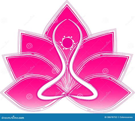 Yoga Lotus Pose With Chakras For Your Design Cartoon Vector