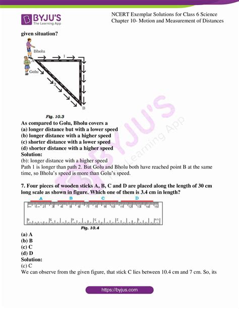 NCERT Exemplar Solutions For Class 6 Science Chapter 10 Motion And
