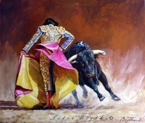 PINTURA PÉTER BOJTHE febrero 2014 Toros y toreros Dibujos de toros
