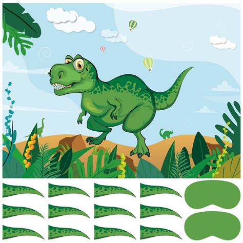 T Rex Pin The Tail On The Dinosaur Party Game With A Ghana Ubuy