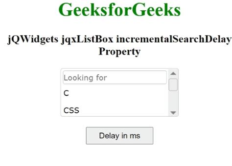 Jqwidgets Jqxlistbox Height Property Geeksforgeeks