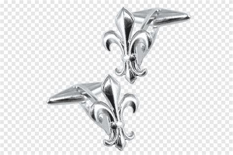 커프스 단추 귀걸이 실버 버튼 백합 문양 펜 던 트 반지 Png Pngegg