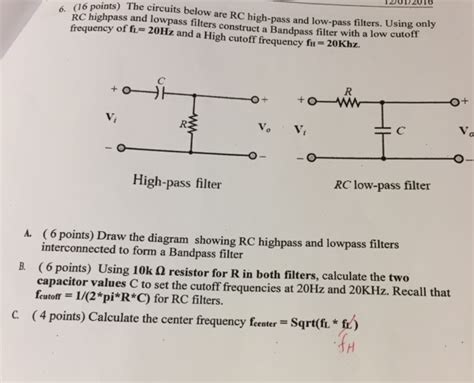 Solved The Circuits Below Are RC High Pass And Low Pass Chegg