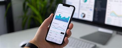 Analyzing Business Data On Smartphone Dashboard Closeup View Of Hand Holding Device With
