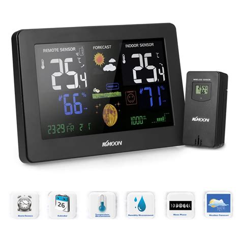 Aliexpress Buy Wireless Weather Station Color LCD Forecast Alarm Clock Indoor Outdoor