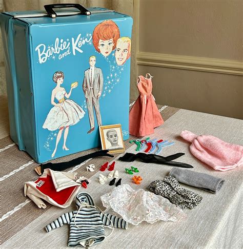Vintage 1963 0750 Mattel Barbie Ken Doll Case W Clothes Etsy