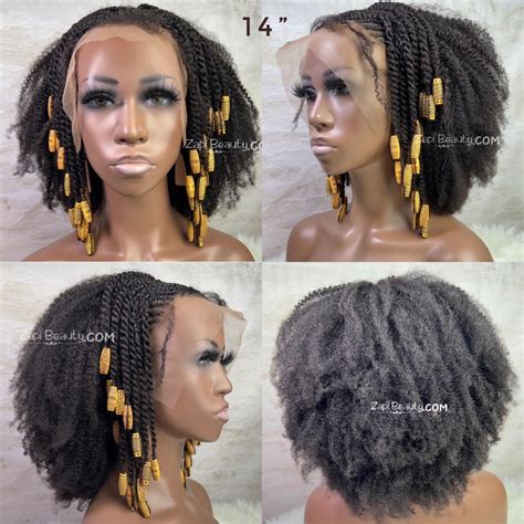 Nubian Queen Cornrow 4b 4c Kinky Coily 13x4 Frontal Human Hair Wig 300
