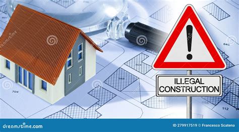 Illegal Building Activity Concept With A Residential Building Built