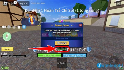 Nhập Code Blox Fruit 11 2023 update 20 và cách nhập Giftcode