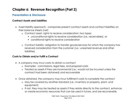 Chapter 6 Lecture Notes Ta 2020 Revenue Recognition Part 2 Fmgt